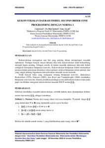 KEKONVEKSKAN DAERAH FISIBEL SECOND ORDER CONE PROGRAMMING DENGAN NORMA 1 - Lumbung Pustaka UNY
